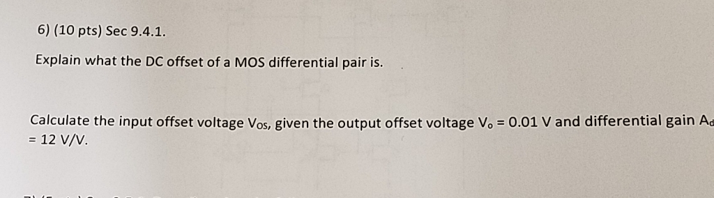 Solved 6) (10 pts) Sec 9.4.1. Explain what the DC offset of | Chegg.com