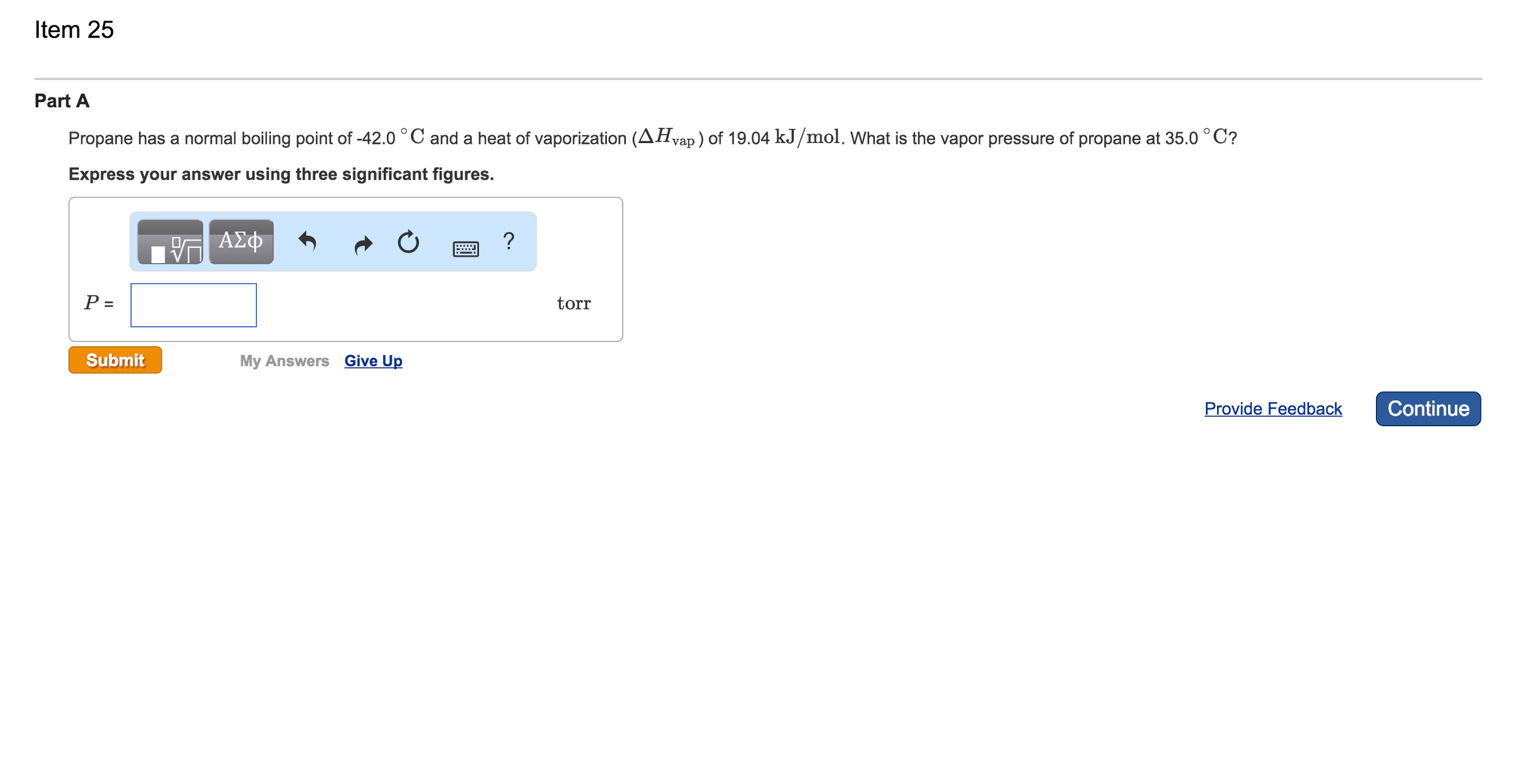 Solved Propane has a normal boiling point of -42.0 degrees | Chegg.com