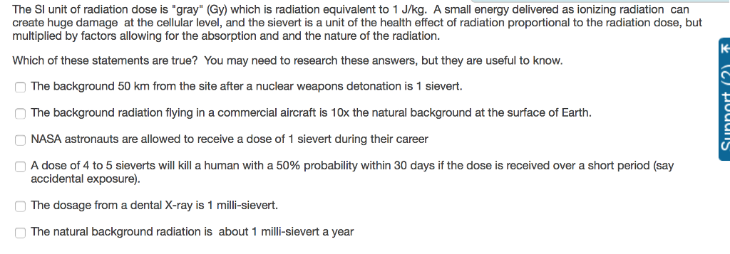 Solved The SI unit of radiation dose is "gray" (Gy) which is | Chegg.com