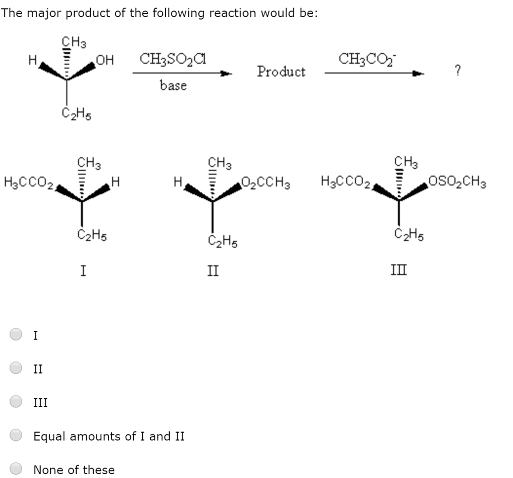 Solved The major product of the following reaction would be: | Chegg.com