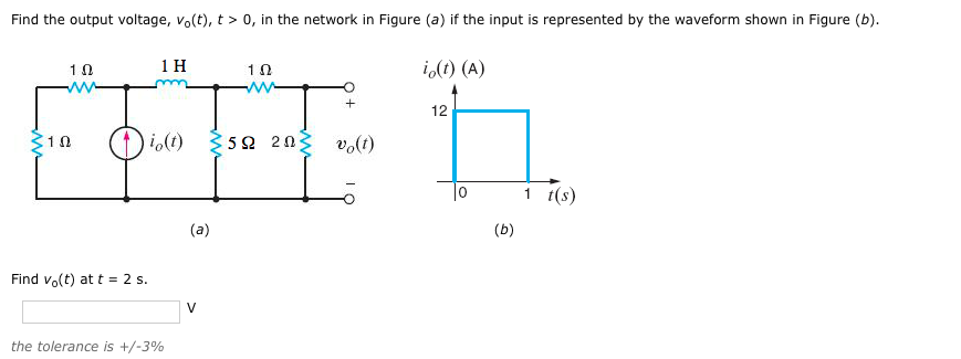 Solved Find the output voltage, v_o(t), t > 0, in the | Chegg.com
