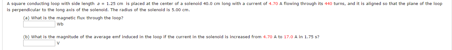Solved A square conducting loop with side length a = 1.25 cm | Chegg.com