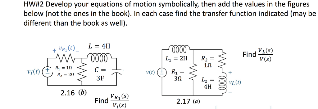 Solved Find the equation motions and then find the transfer | Chegg.com