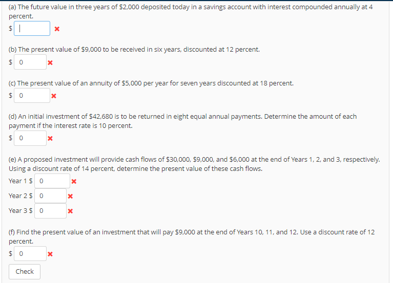 Solved (a) The future value in three years of $2,000 | Chegg.com