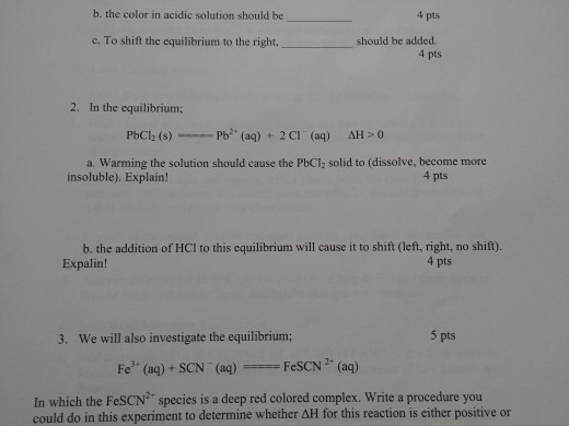 b. the color in acidic solution should be 4 pts | Chegg.com
