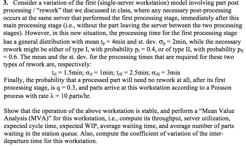3. Consider a variation of the first (single-server | Chegg.com