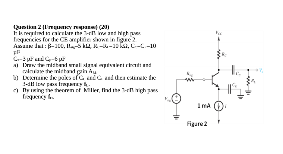 Solved Question 2 (Frequency response) (20) It is required | Chegg.com