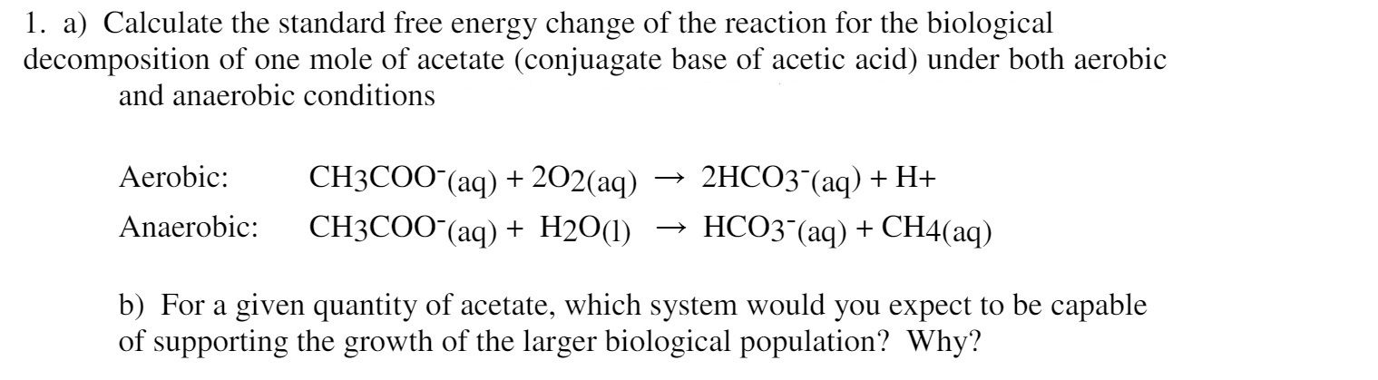 Solved Calculate the standard free energy change of the | Chegg.com