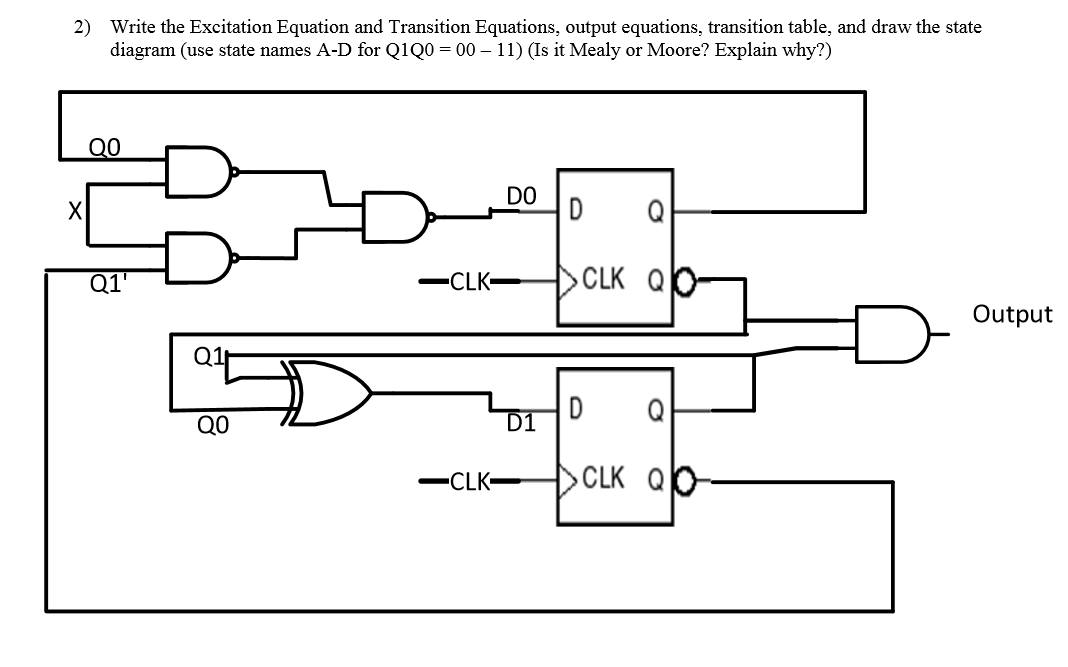 Solved Write the Excitation Equation and Transition | Chegg.com