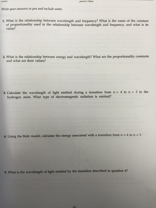Solved What is the relationship between wavelength and | Chegg.com