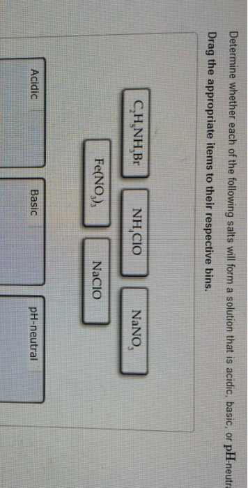 Solved Determine whether each of the following salts will | Chegg.com