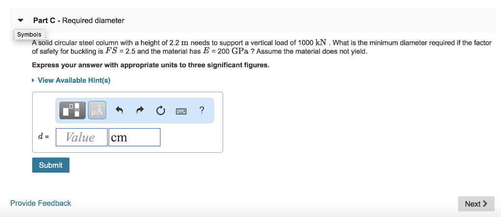 Solved Learning Goal Part A-Maximum load ? To use the | Chegg.com
