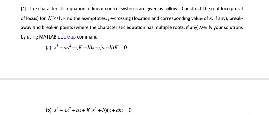 Solved 141. The characteristic equation of linear control | Chegg.com