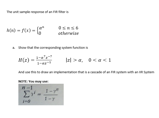 Solved The unit sample response of an FIR filter is h(n) = | Chegg.com