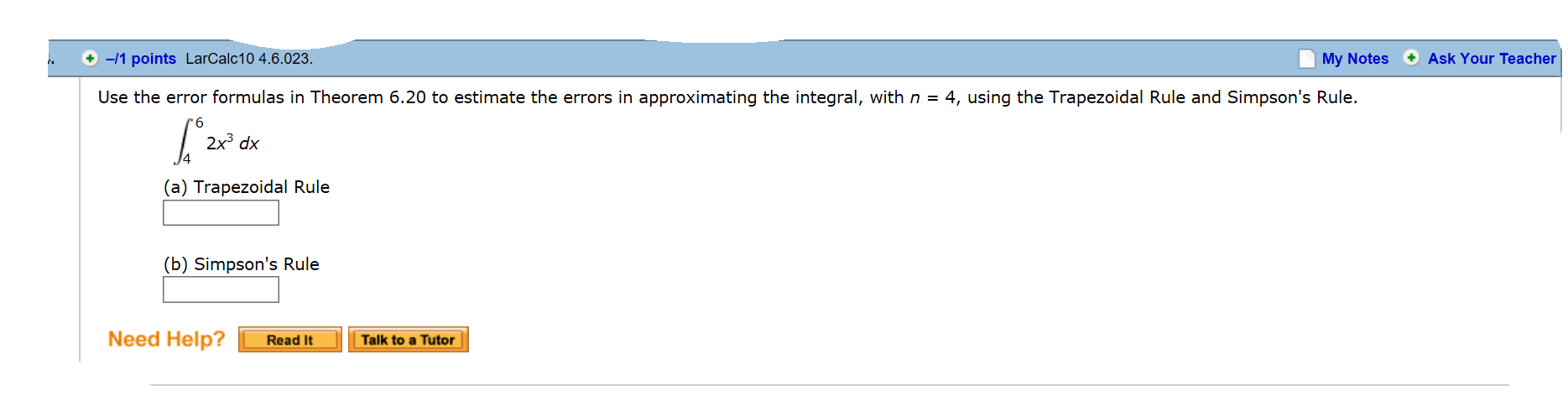 Solved Use The Error Formulas In Theorem 620 To Estimate 