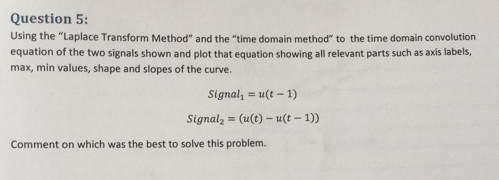 Solved Using the "Laplace Transform Method" and the "time | Chegg.com