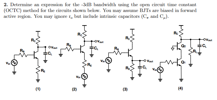 2. Determine an expression for the -3dB bandwidth | Chegg.com