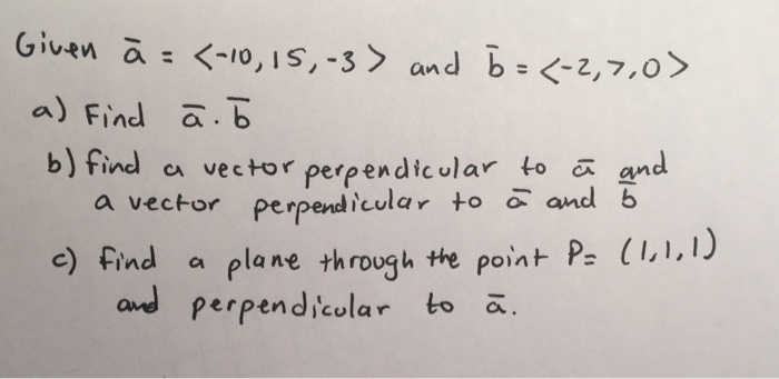 Solved a. Find a•b b. Find a vector | Chegg.com