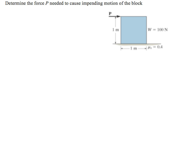 Solved Determine The Force P Needed To Cause Impending
