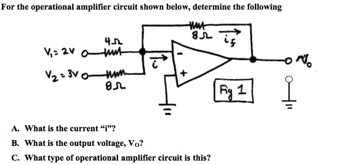 Solved For the operational amplifier circuit shown below, | Chegg.com