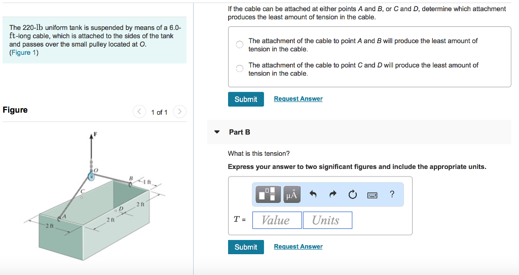 Solved If the cable can be attached at either points A and | Chegg.com