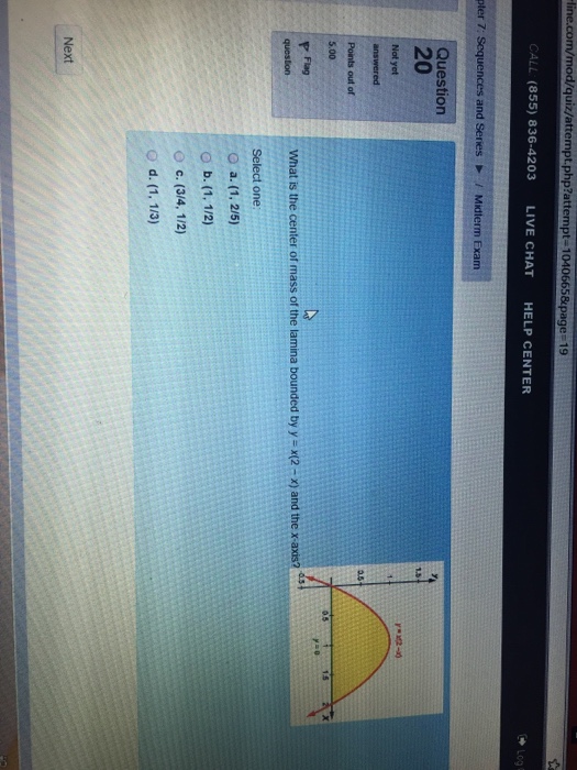 Solved What is the center of mass of the lamina bounded by y | Chegg.com