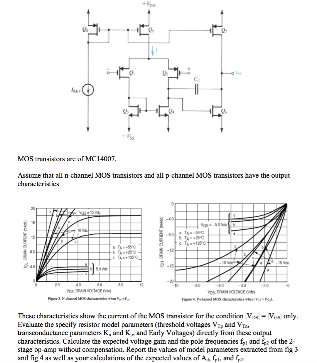 Solved MOS transistors are of MC14007. Assume that all | Chegg.com