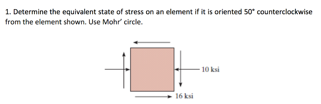 Solved Determine the equivalent state of stress on an | Chegg.com