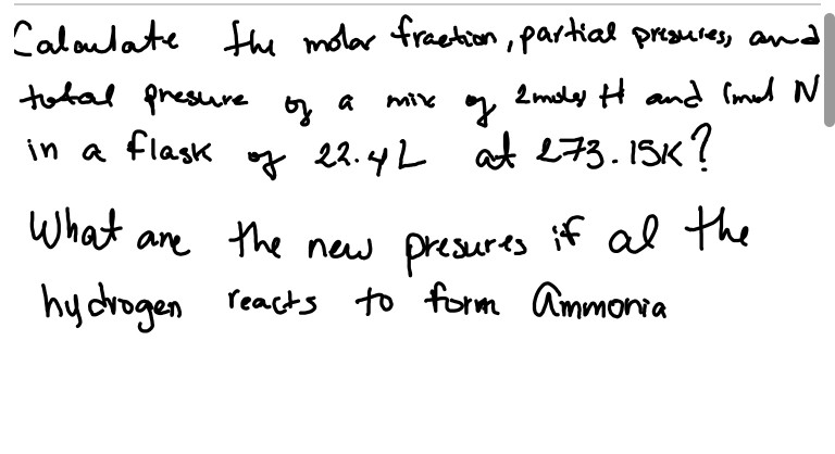 Solved Calculate the molar fraction, partial pressures, and | Chegg.com