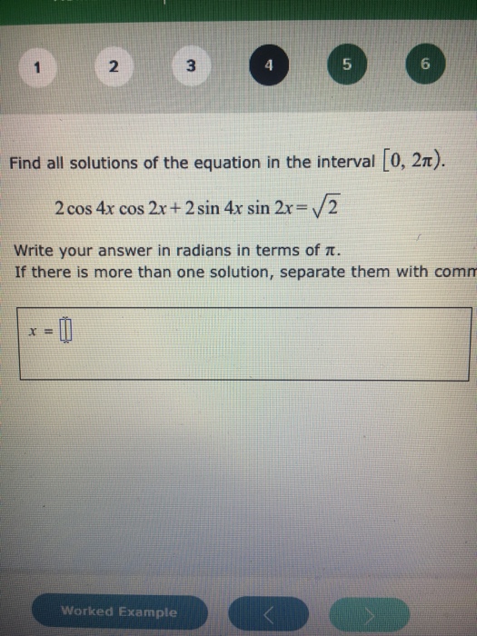 Solved Find all solutions of the equation in the interval | Chegg.com