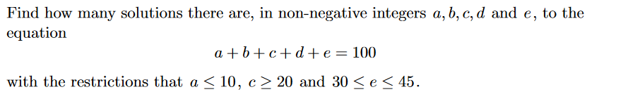 Solved Find how many solutions there are, in non-negative | Chegg.com