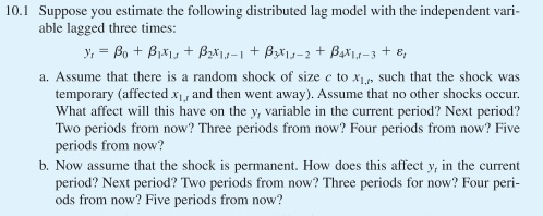 Solved Suppose you estimate the following distributed lag | Chegg.com