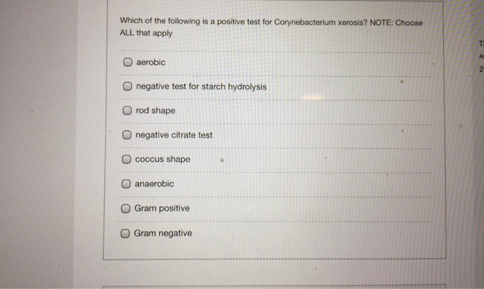 Solved Which of the following is a positive test for | Chegg.com
