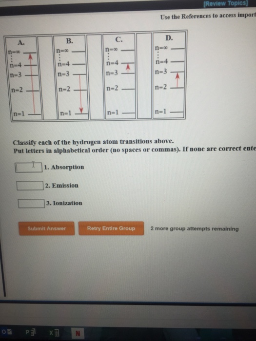 Solved Classify each of the hydrogen atom transitions above. | Chegg.com