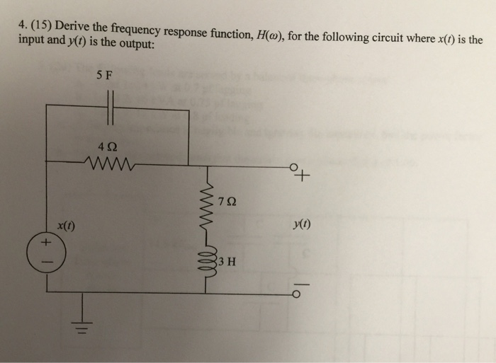 Solved Derive the frequency response function, H(omega), for | Chegg.com