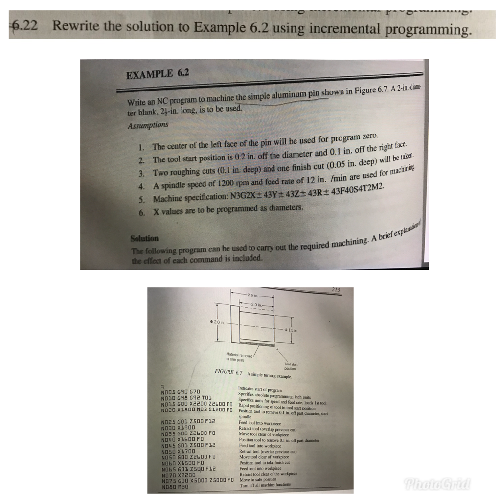 Solved 6.22 Rewrite the solution to Example 6.2 using | Chegg.com