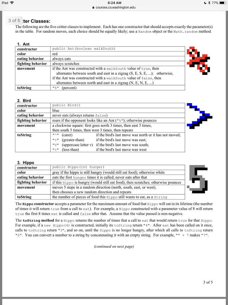 6:24 AM ? courses.cs.washington.edu iPad * 77% 1 of 5 | Chegg.com