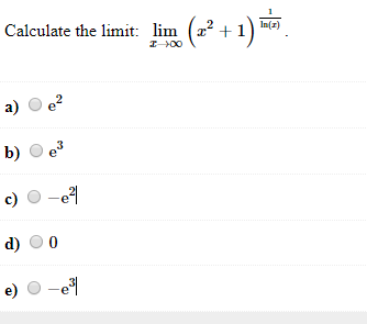 Solved ez-1 Calculate the limit lim z -0 4z(1 + ) a) O-1 b) | Chegg.com
