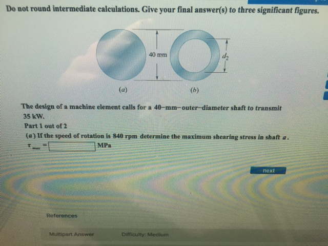 Solved The design of a machine element calls for a | Chegg.com