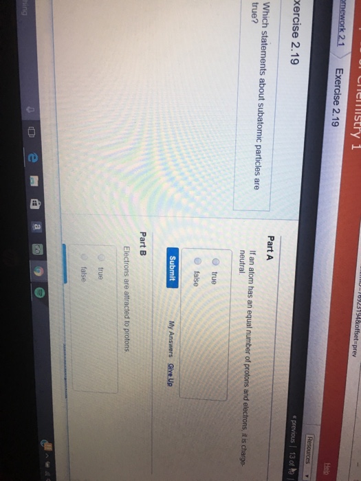 Solved Which statements about subatomic particles are true? | Chegg.com