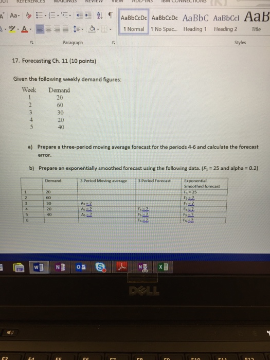 Solved Given the following weekly demand figures: Prepare a | Chegg.com