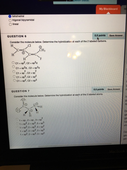 Solved Consider the molecule below. Determine the | Chegg.com