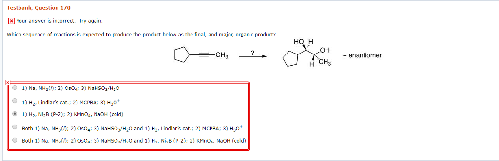 Solved Testbank, Question 170 Your answer is incorrect. Try | Chegg.com
