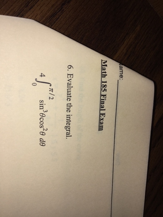 Solved Evaluate the integral. integral_0^pi/2 sin^3 theta | Chegg.com