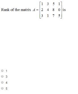 Solved Rank of the matrix A2 4 8 0 is 0 1 0 3 0 4 0 5 | Chegg.com