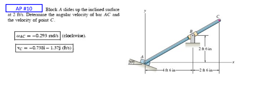 Solved Block A slides up the inclined surface at 2 ft/s. | Chegg.com