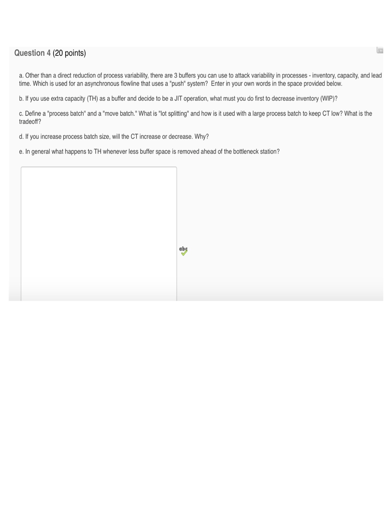 Solved Other than a direct reduction of process variability, | Chegg.com