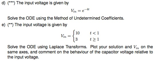 Solved The general form of the ODE for this type of circuit, | Chegg.com