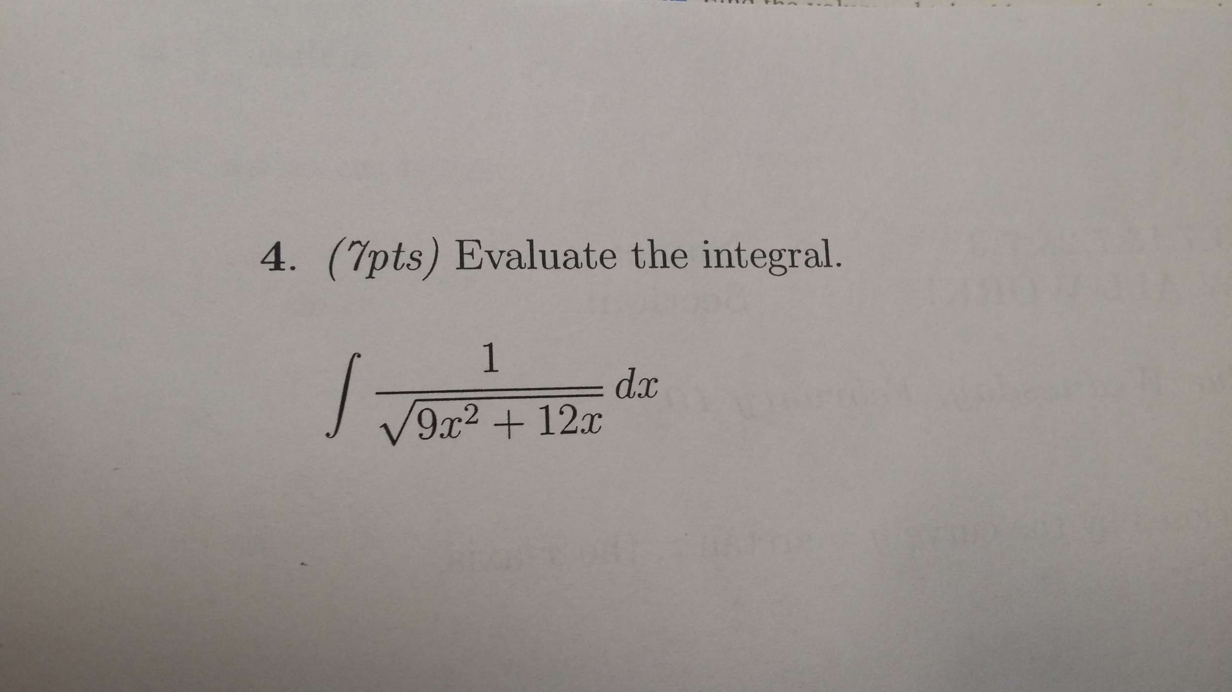 Solved Evaluate the integral. integral 1/squareroot 9x^2 + | Chegg.com