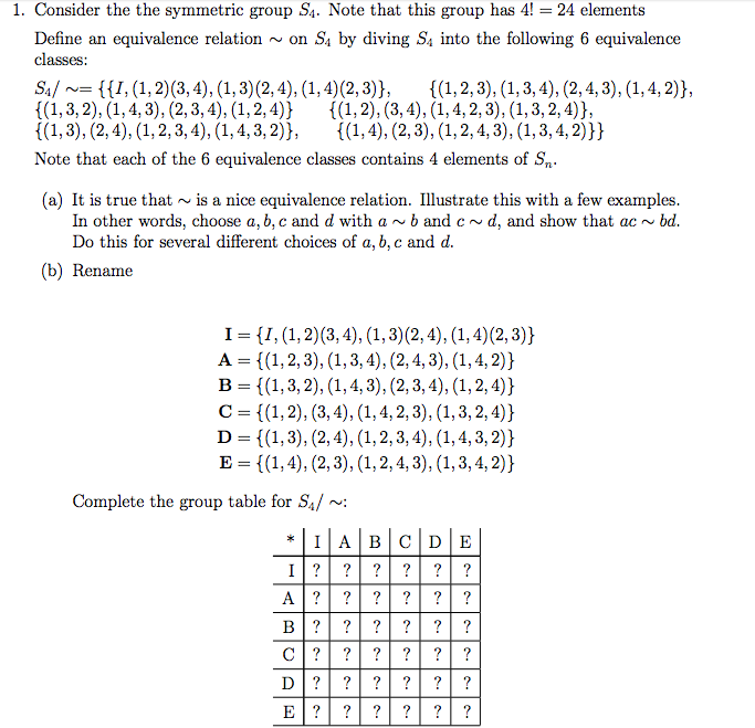 Solved Consider The The Symmetric Group S4 Note That This
